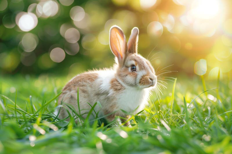 Beautiful cute bunny stock illustration. Illustration of lush - 314779499