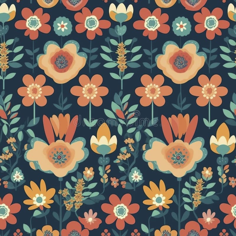 Beautiful Cute Flower Seamless Pattern, Created with Generative AI ...