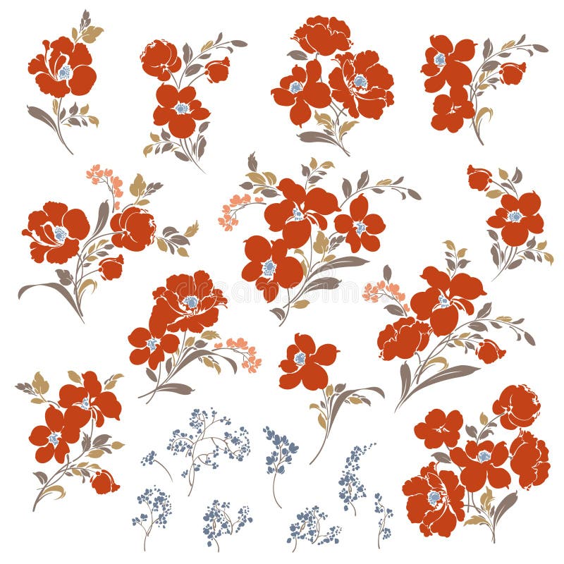 Floral Material Collection Ideal for Textile Design, Stock Vector ...