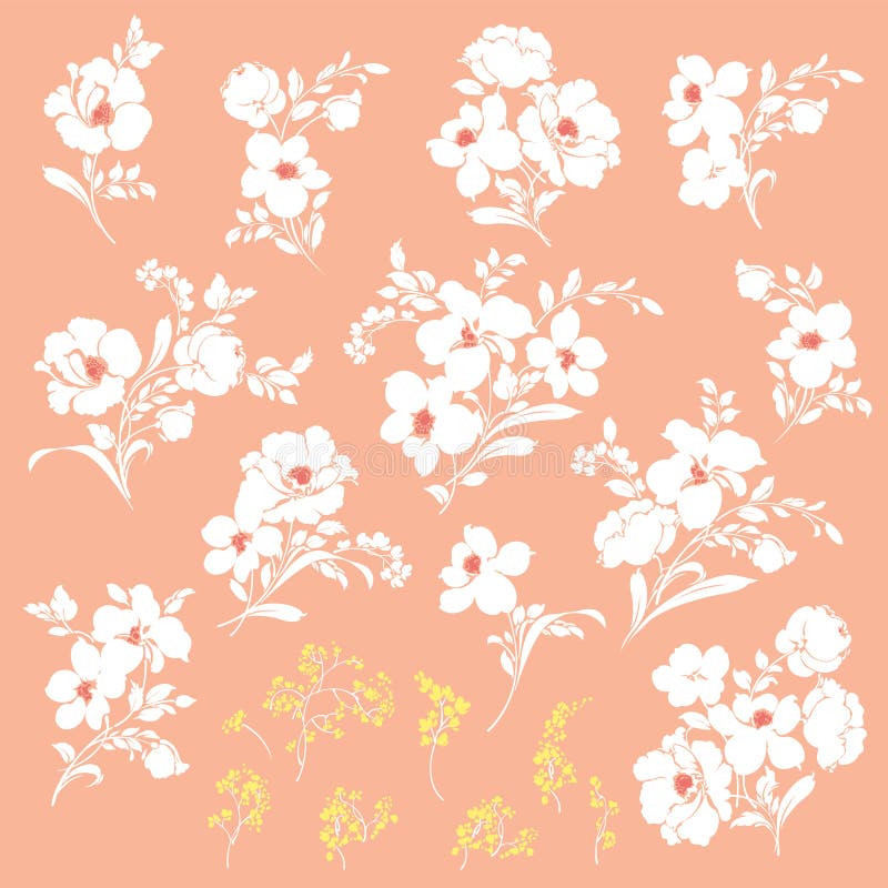 Floral Material Collection Ideal for Textile Design, Stock Vector ...