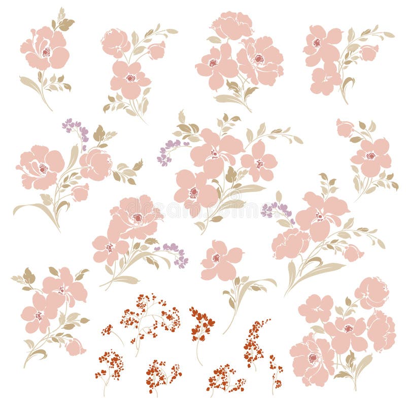 Floral Material Collection Ideal for Textile Design, Stock Vector ...