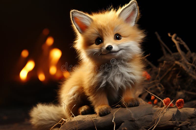 Beautiful Cute Fox. AI Generated Stock Illustration - Illustration of ...