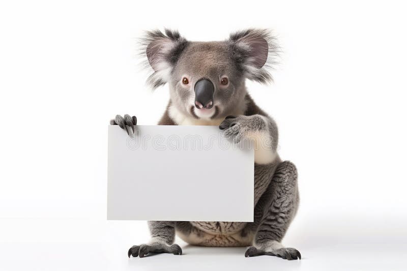 Koala with a sign stock illustration. Illustration of baby - 327670162