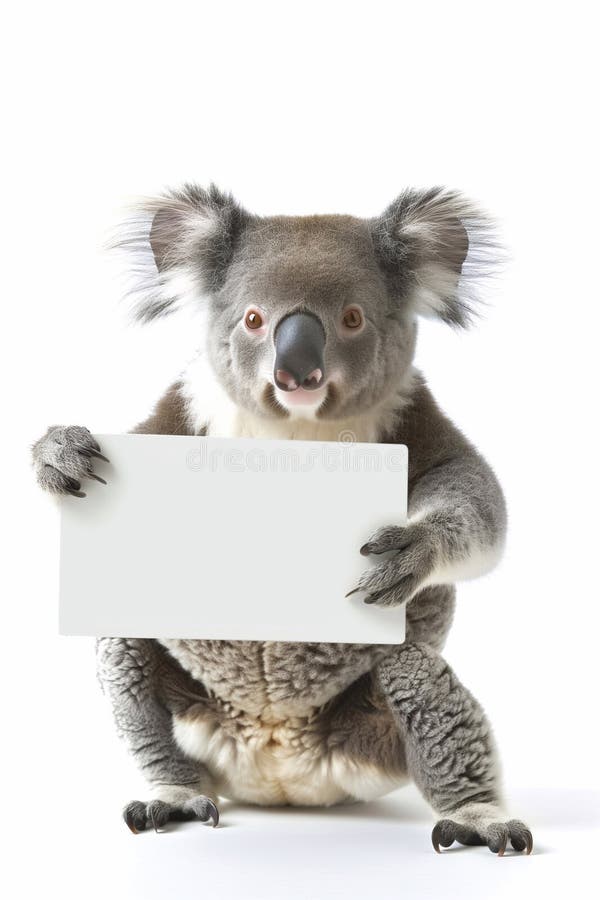Koala with a sign stock illustration. Illustration of grey - 327670190