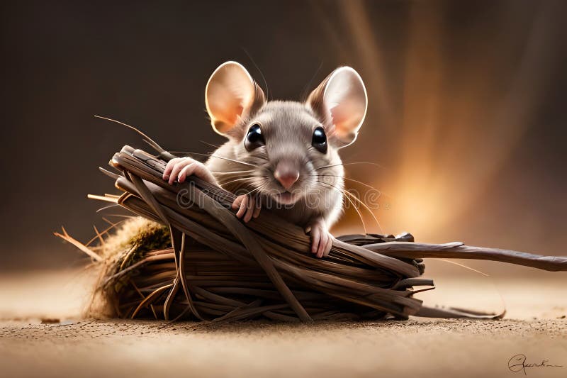 Beautiful Cute Little Mouse with Expressed Emotions. Generative AI ...