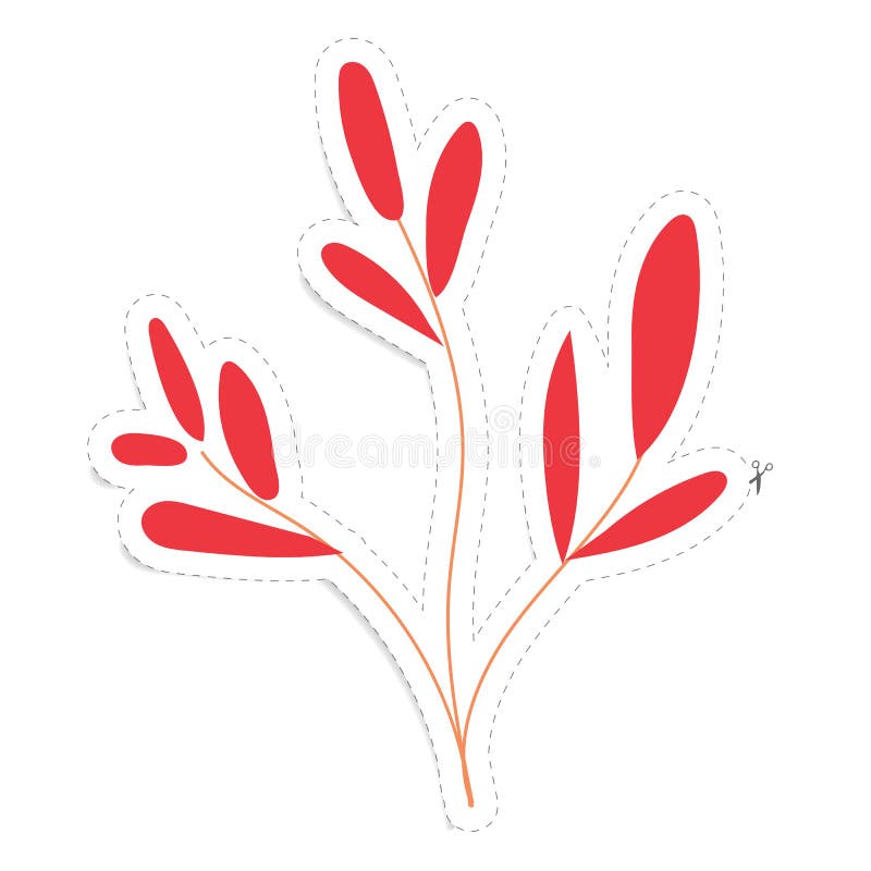 Beautiful Cute Sticker: with a Contour To Cut Stock Vector ...