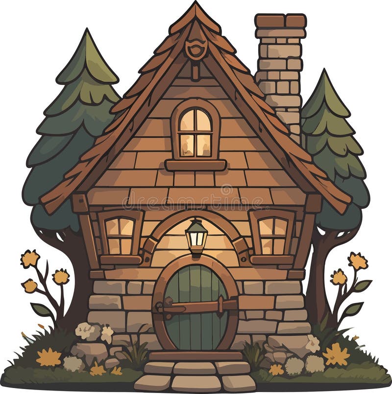 Beautiful and Cuteness Elf House Vector Art Stock Vector - Illustration ...