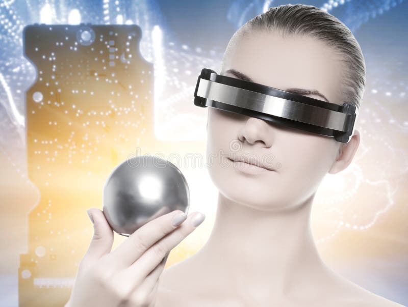 Beautiful cyber woman stock photo. Image of hairstyle - 10432364