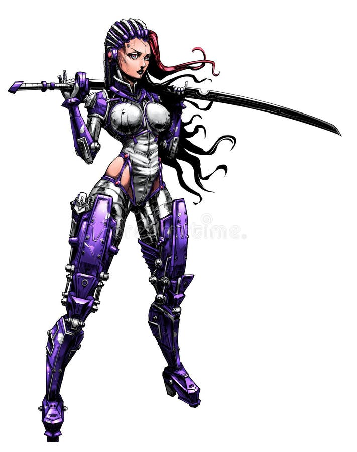 Pink anime Girl stock illustration. Illustration of woman - 35720957