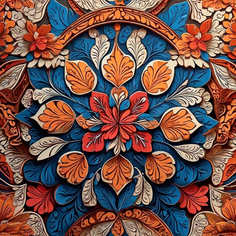 Beautiful 3D Batik Motif Design with Intricate Details Stock Photo ...