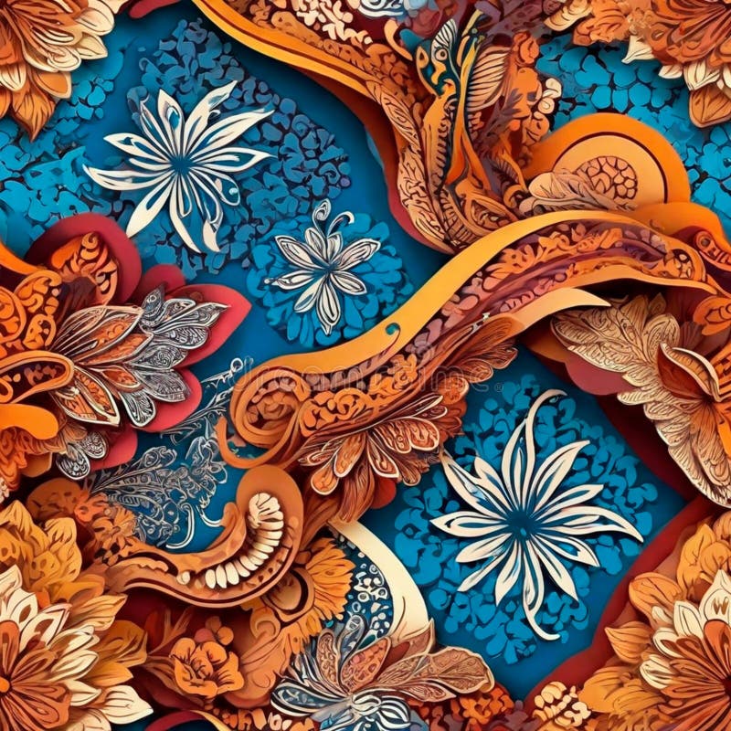 Beautiful 3D Batik Motif Design with Intricate Details Stock Photo ...