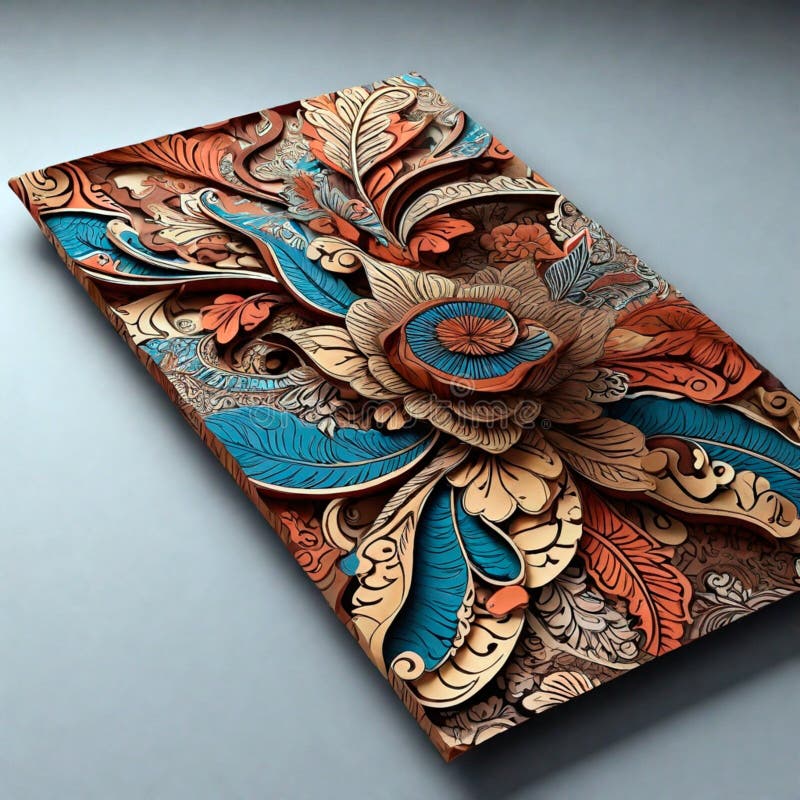 Beautiful 3D Batik Motif Design with Intricate Details Stock Image ...