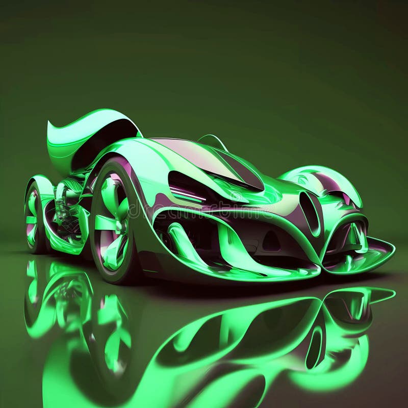 Beautiful 3d Futuristic Car Concept Background Stock Illustration ...