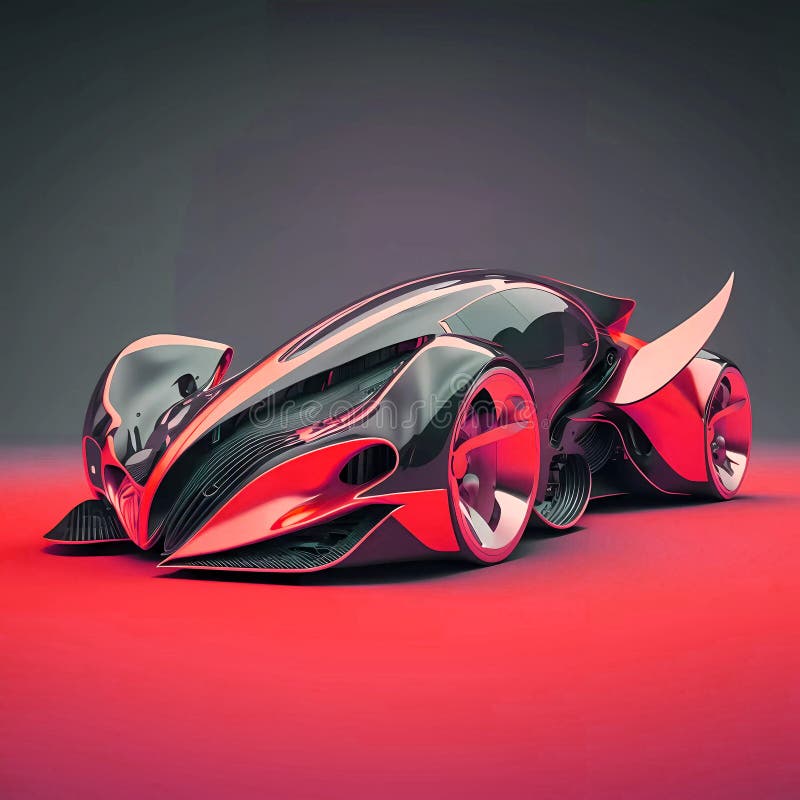 Beautiful 3d Futuristic Car Concept Background Stock Illustration ...