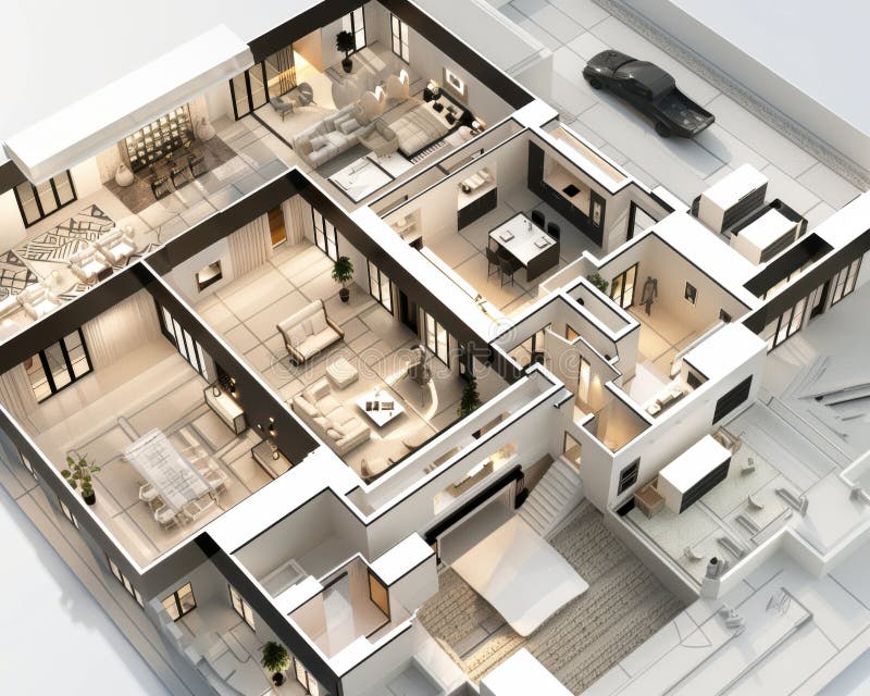 3d Generated Professional Photo of a Creative 3d Rendered Layout Plan ...