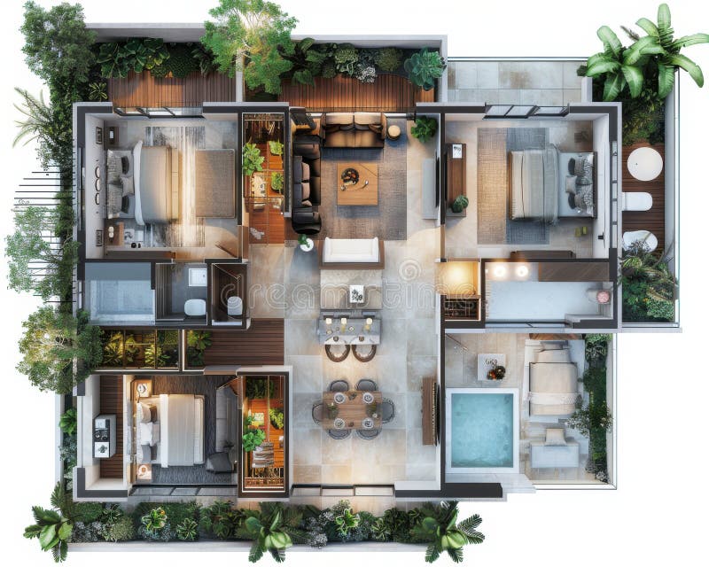 3d Generated Professional Photo of a Creative 3d Rendered Layout Plan ...