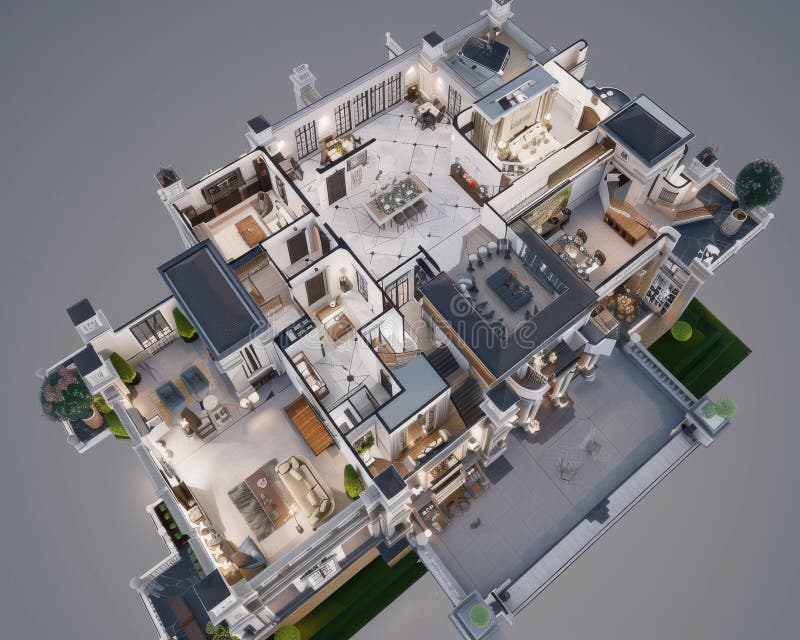 3d Generated Professional Photo of a Creative 3d Rendered Layout Plan ...