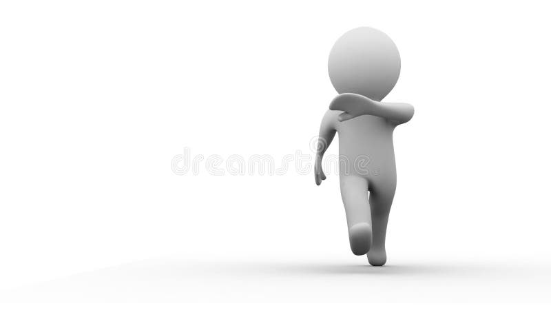Beautiful 3d Isolated White Cartoon Human Running on Camera Stock ...