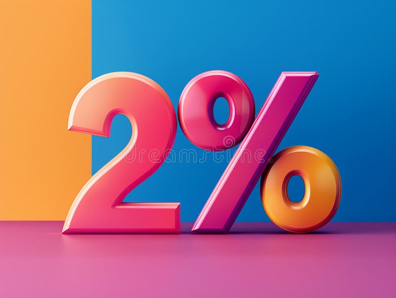 Beautiful 3D Number 2 on a Gradient Background Stock Illustration ...