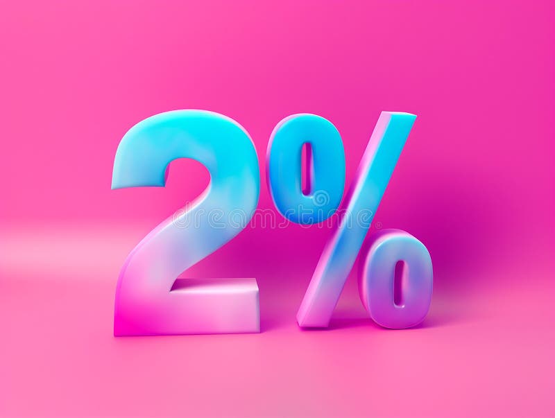 Beautiful 3D Number 2 on a Gradient Background Stock Illustration ...