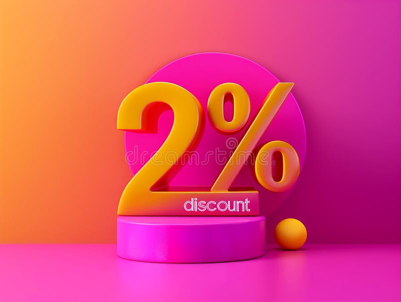 Beautiful 3D Number 2 on a Gradient Background Stock Illustration ...