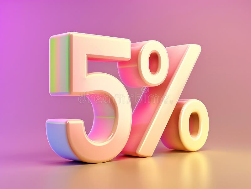 Beautiful 3D Number 5 on a Gradient Background Stock Illustration ...