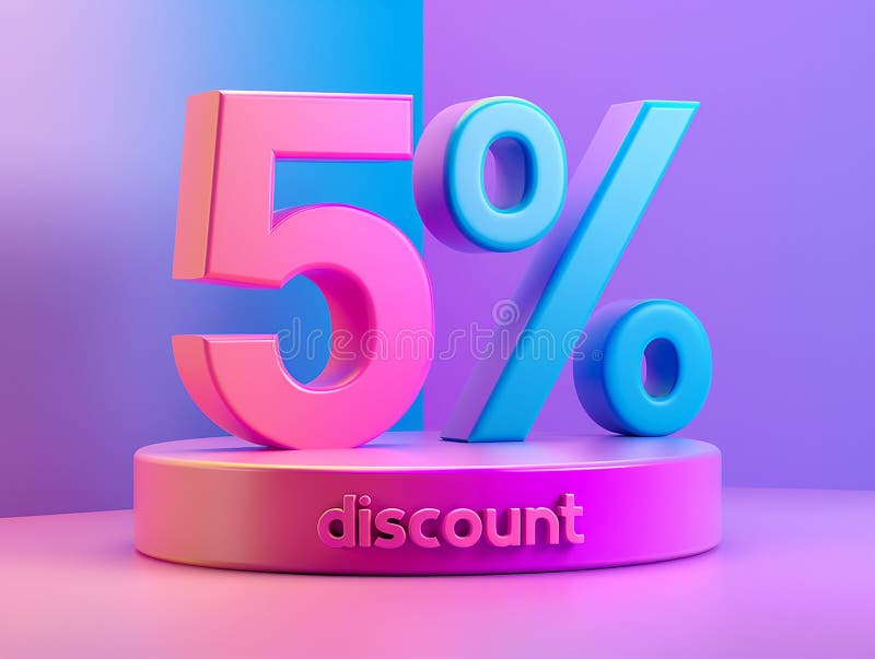 Beautiful 3D Number 5 on a Gradient Background Stock Illustration ...