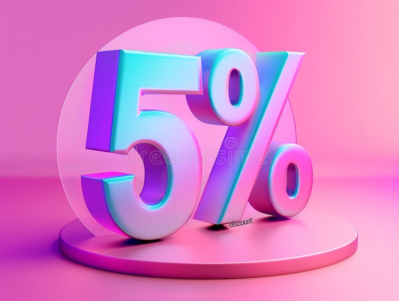 Beautiful 3D Number 5 on a Gradient Background Stock Illustration ...