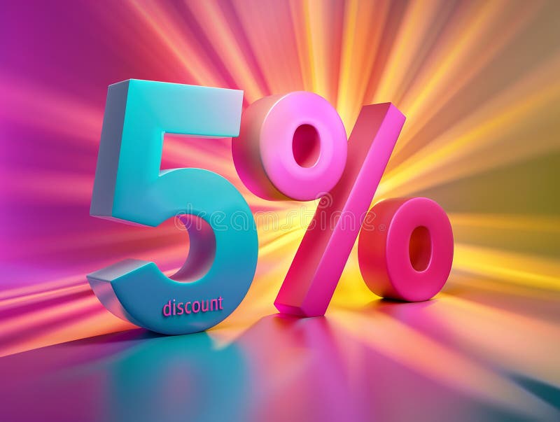 Beautiful 3D Number 5 on a Gradient Background Stock Illustration ...