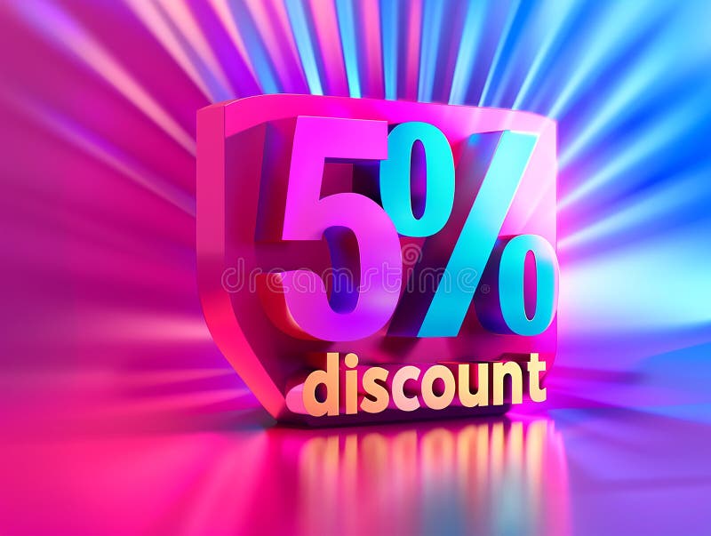 Beautiful 3D Number 5 on a Gradient Background Stock Illustration ...