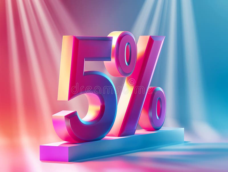Beautiful 3D Number 5 on a Gradient Background Stock Illustration ...