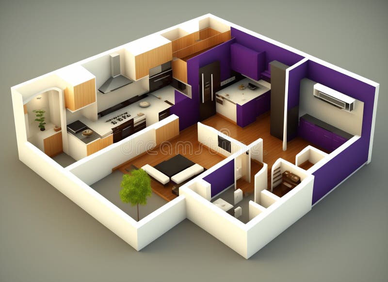 Ai Generative Beautiful 3D Renderings of House and Apartment Floor ...