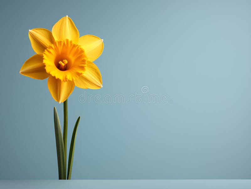 Beautiful Daffodil Flower Macro Blank Space, Ai Generative Stock ...