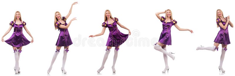 The Beautiful Dancer in Purple Dress Stock Image - Image of female ...