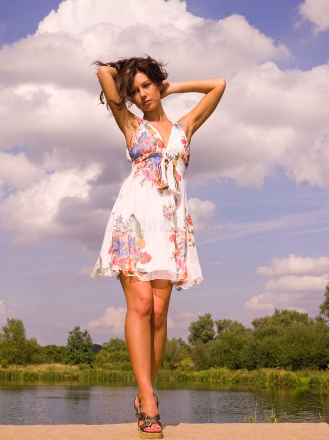 Beautiful Dancer in the Wild Outdoors Stock Photo - Image of clouds ...