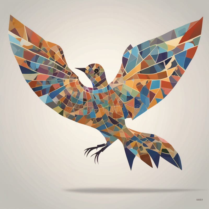 Beautiful Dancing Bird Mosaic Created by Artificial Intelligence Stock ...