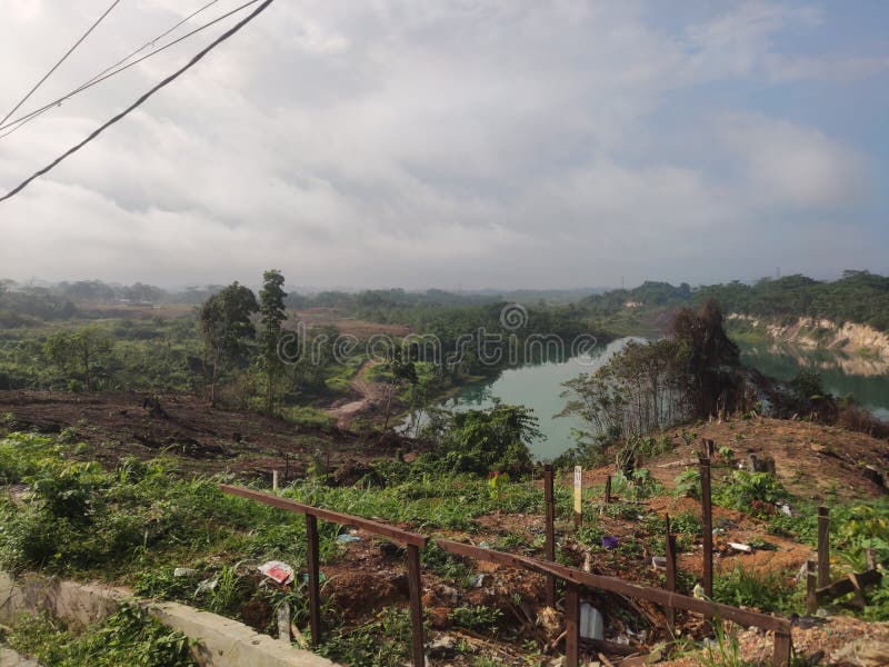 Beautiful but Dangerous Pool, Former Mining Excavation Stock Photo ...