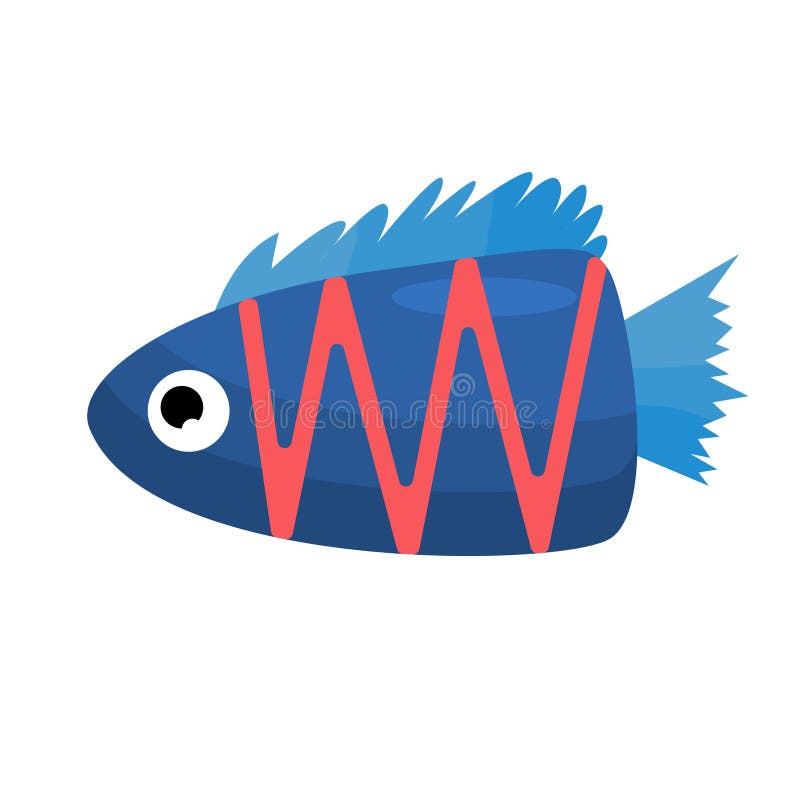 Beautiful Dark Blue Fish Icon Isolated Vector Illustration. Stock ...