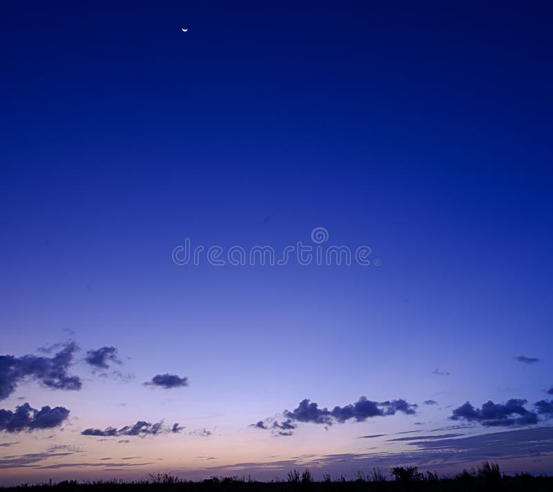 Beautiful Dark Blue Sky at Dusk in Miami Stock Image - Image of view ...