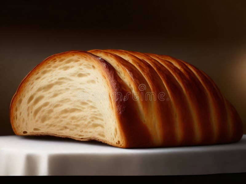 Beautiful Dark Fresh Baked Bread Against Black Background, Generative ...