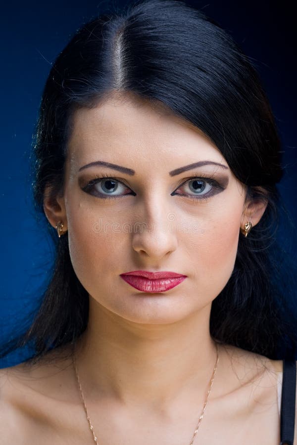 Beautiful dark haired girl stock photo. Image of hair - 12405828