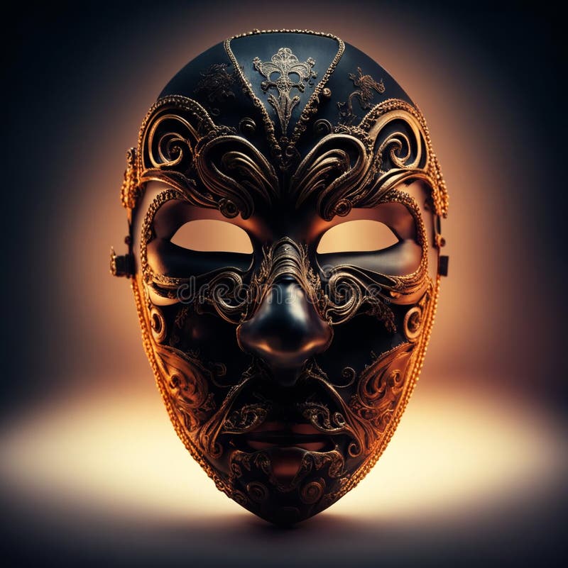 Beautiful Dark Mask for Visiting the Carnival. Stock Illustration ...