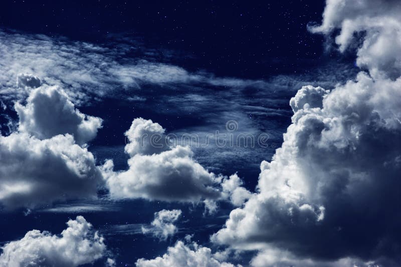 Beautiful Dark Night Sky with Largev Clouds Stock Photo - Image of ...