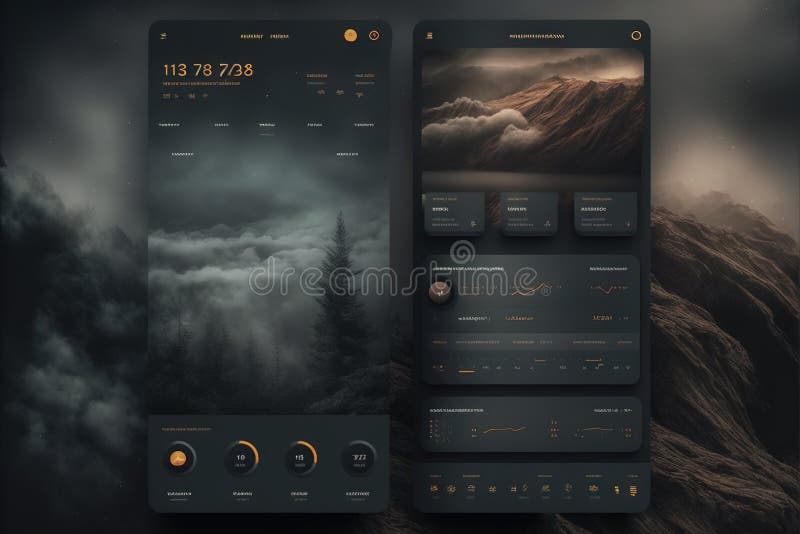 Beautiful Dark Theme User Interface Image Template Stock Illustration ...