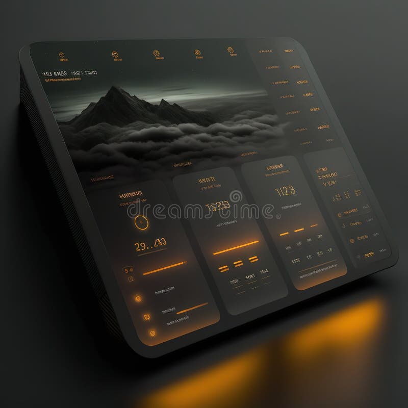 Beautiful Dark Theme User Interface Image Template Stock Illustration ...