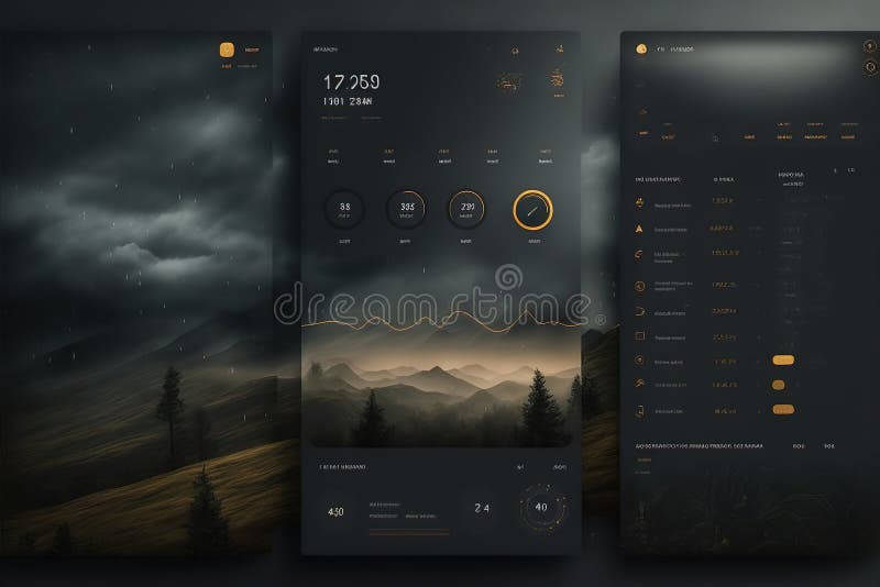 Beautiful Dark Theme User Interface Image Template Stock Illustration ...