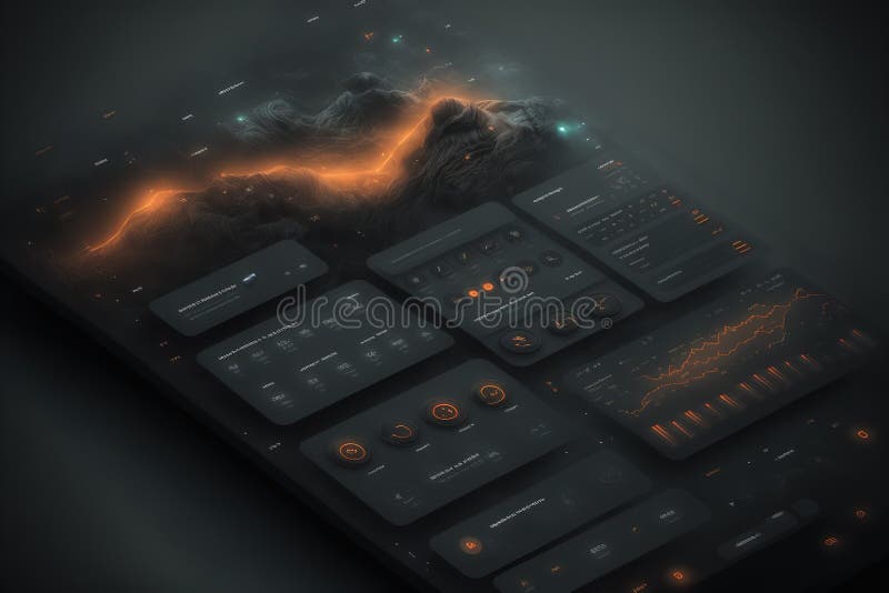 Beautiful Dark Theme User Interface Image Template Stock Illustration ...