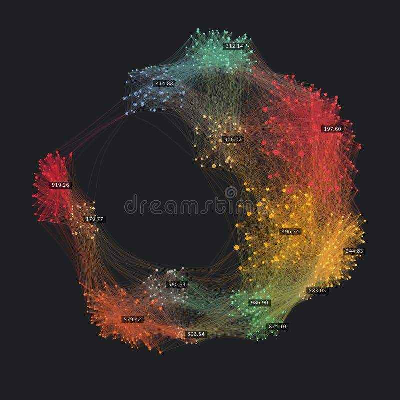 Beautiful Data Vector Background Big Data Creative Visualization Social Media Graph Of Users