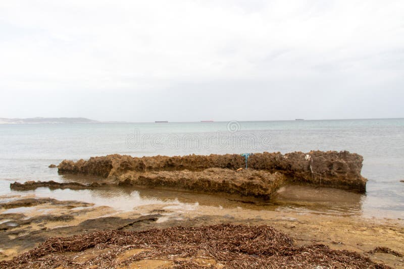 Beautiful Day on the Beach in Rimel, Bizerte, Tunisia Stock Image ...