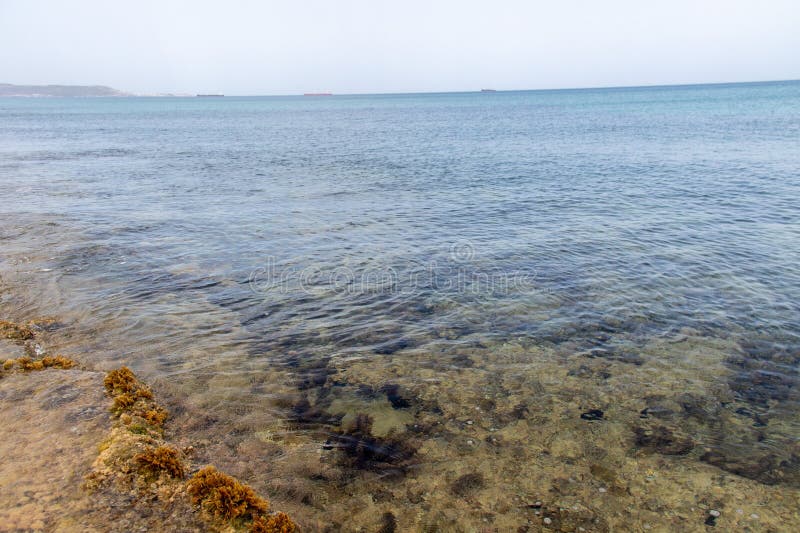 Beautiful Day on the Beach in Rimel, Bizerte, Tunisia Stock Image ...